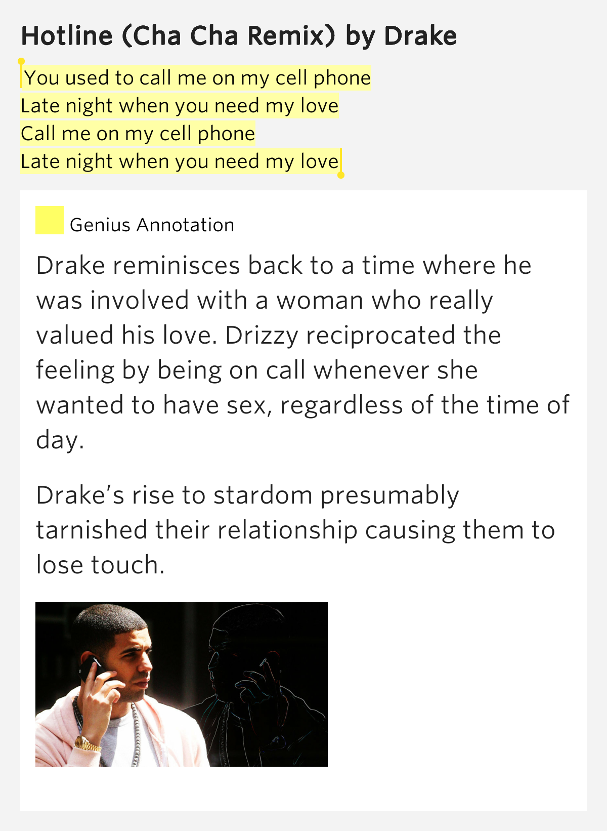 You Used To Call Me On My You Used To You Used To You Used To Call