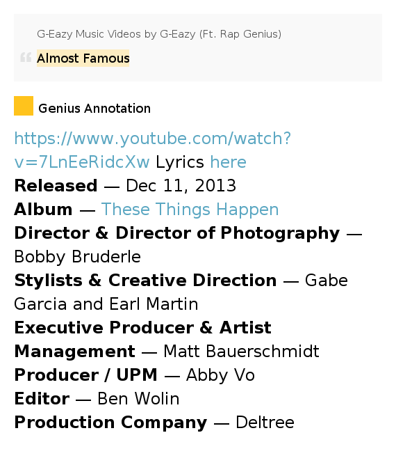 Almost Famous G Eazy