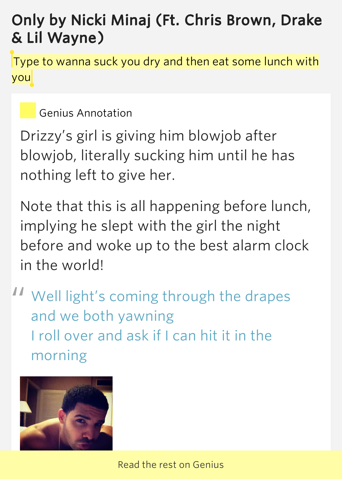 Type To Wanna Suck You Dry And Then Eat Some Lunch With You Only