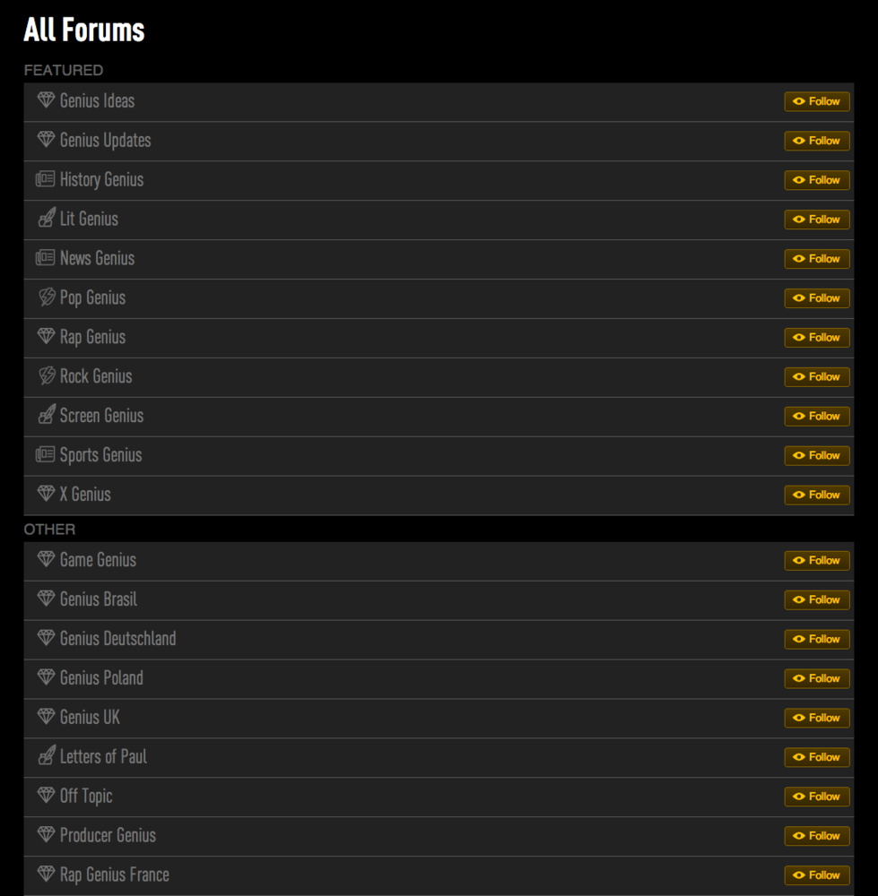 NEW SHIP: Forums home | Genius
