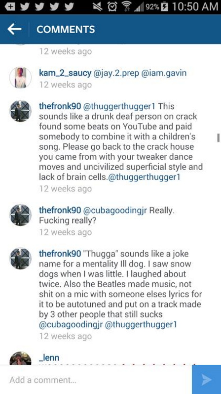 Cuba Gooding Jr. defends Thugger on IG | Genius