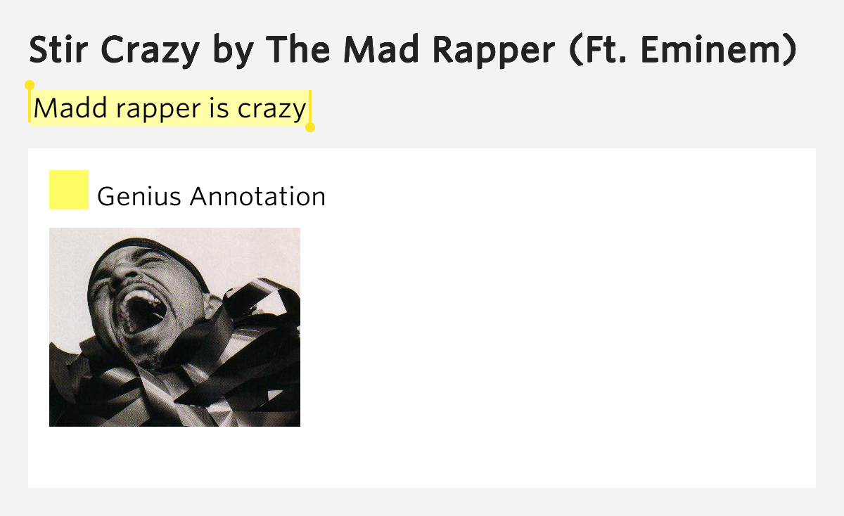 Madd rapper is crazy – Stir Crazy by The Mad Rapper