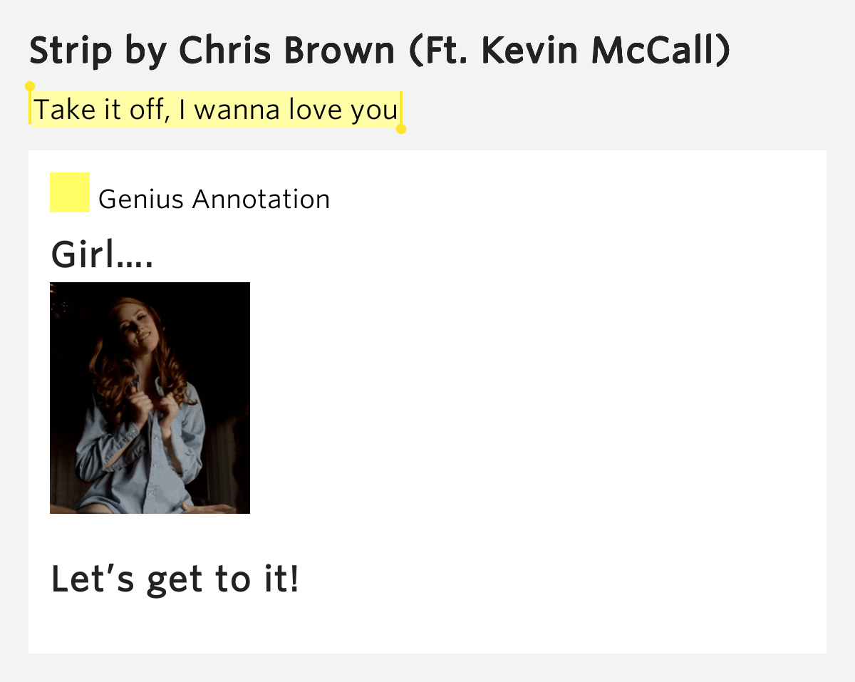Strip Chris Brown Lyrics
