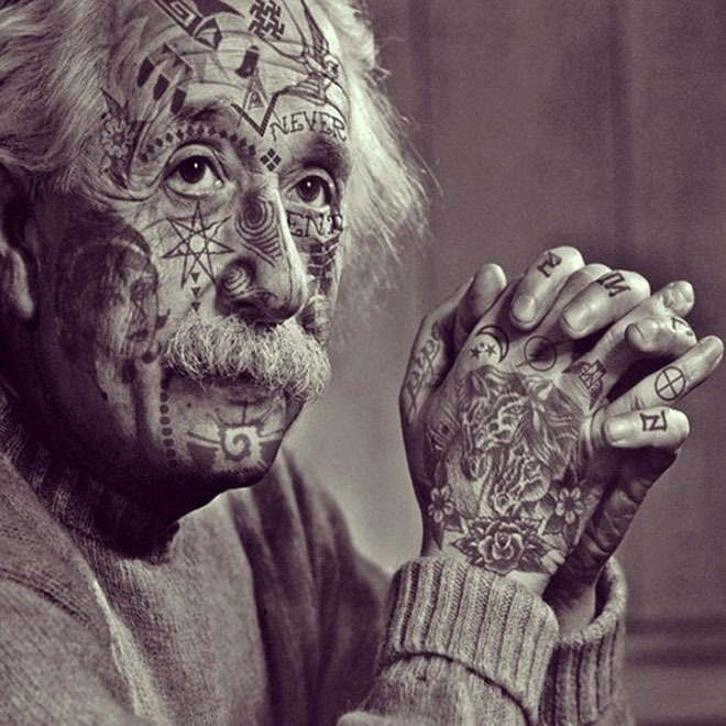 Albert Einstein Hit em with that new rapper swag doe. | Genius