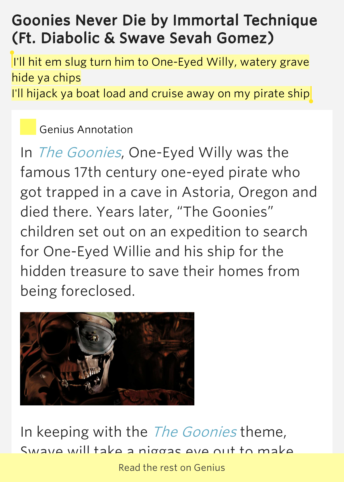Goonies One Eyed Willie Quotes