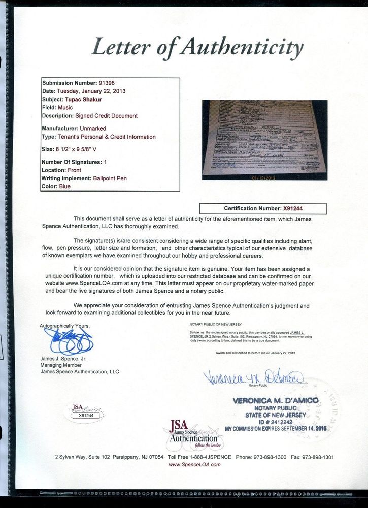 2pac & Biggie signed record contracts 4 sale ($48,875) | Genius