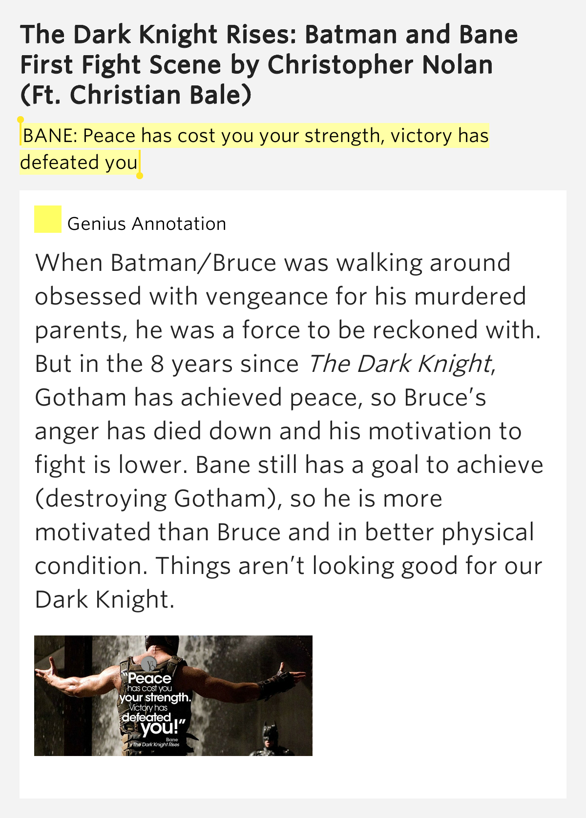 Bane Victory Has Defeated You
