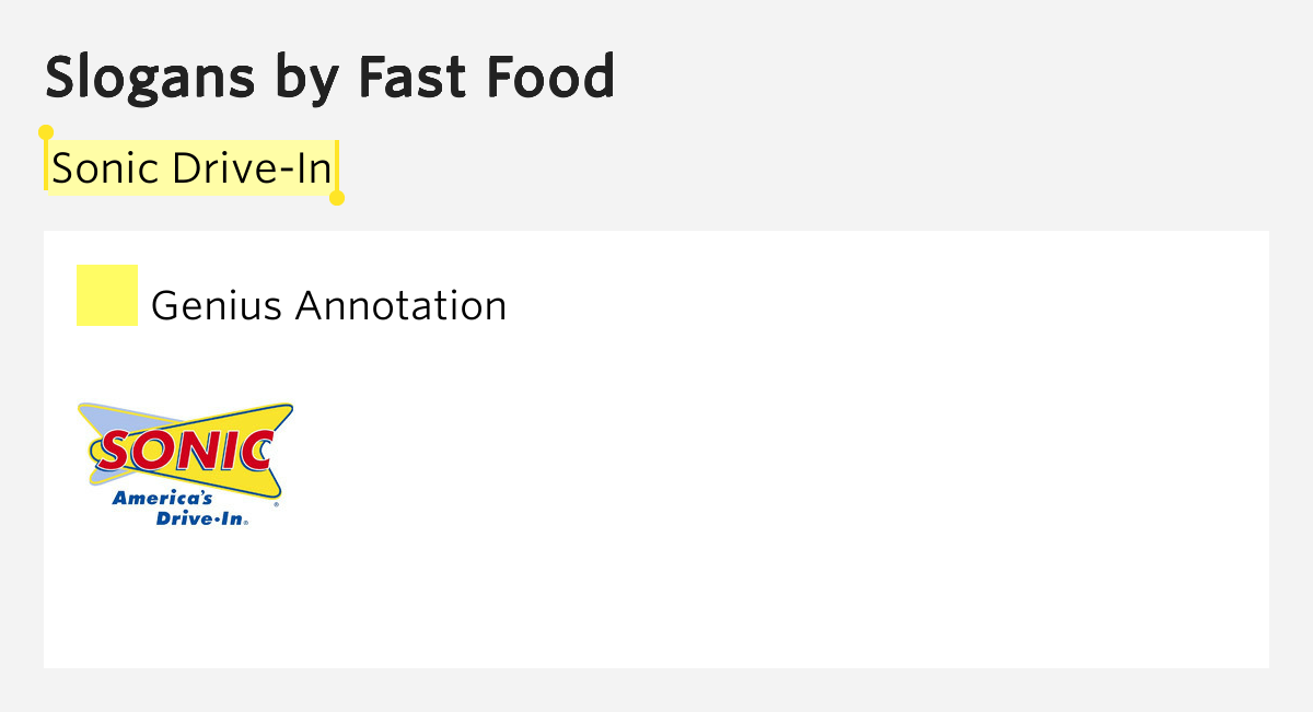 Fast Food Slogans List