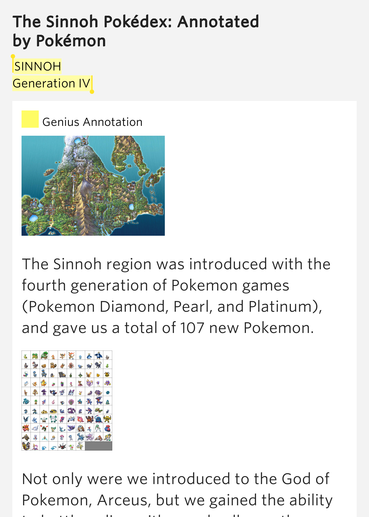 Generation 4 Sinnoh Pokemon