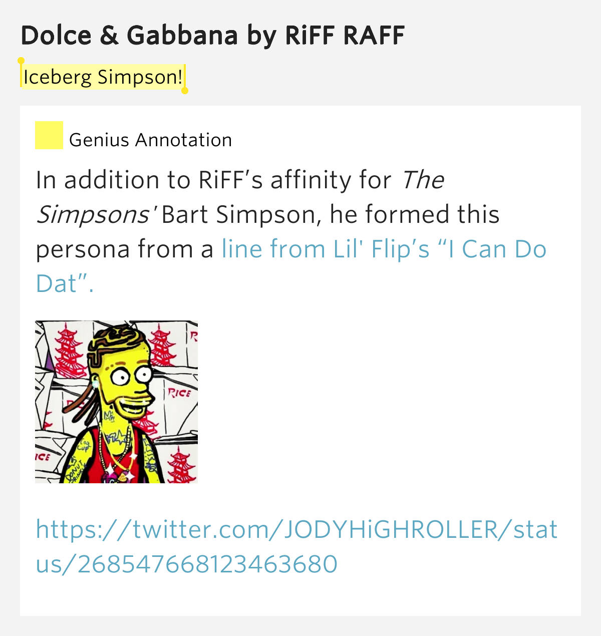 Iceberg Simpson! – Dolce & Gabbana by RiFF RAFF