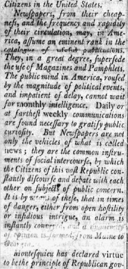 The American Minerva – First Issue: Editor's Address to the Public | Genius