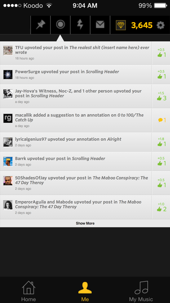 Notifications in app | Genius