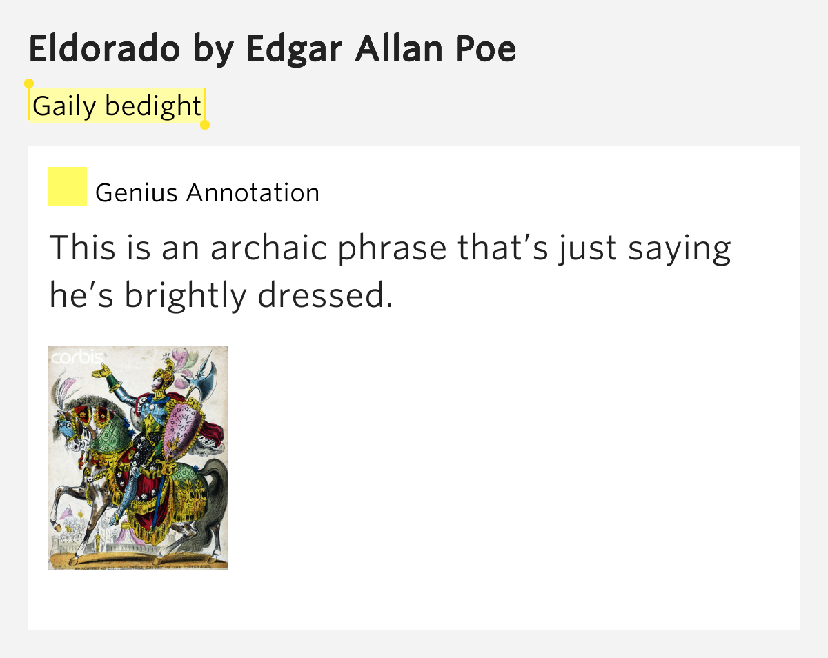 Eldorado Edgar Allan Poe Analysis