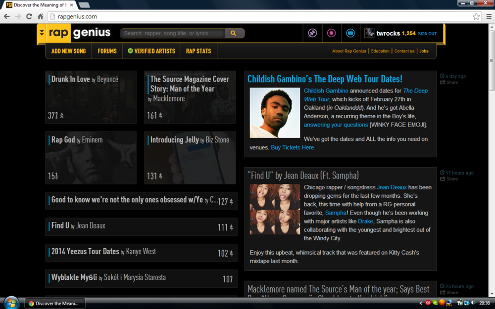 New rap genius layout | Genius