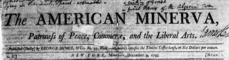 The American Minerva – First Issue: Editor's Address to the Public | Genius