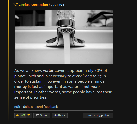 "Genius Annotation made by _________" What? Why? When was this put into ...