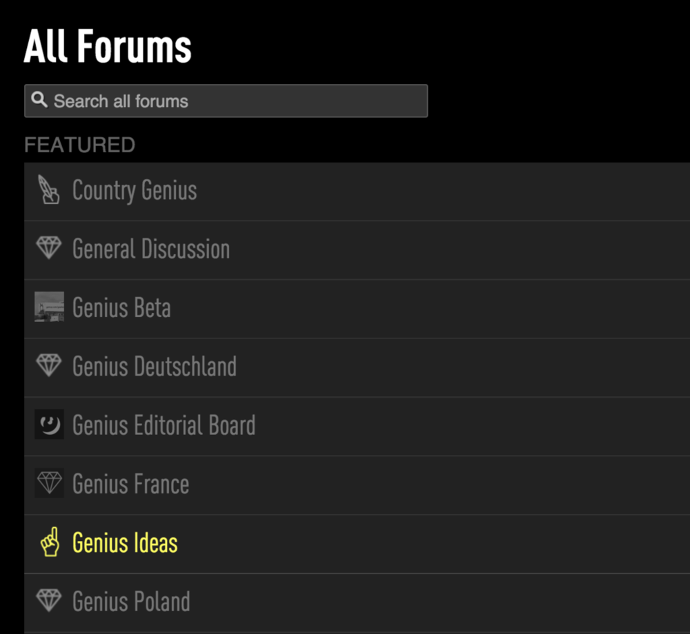 NEW QUERY: Forum search is a reality! | Genius