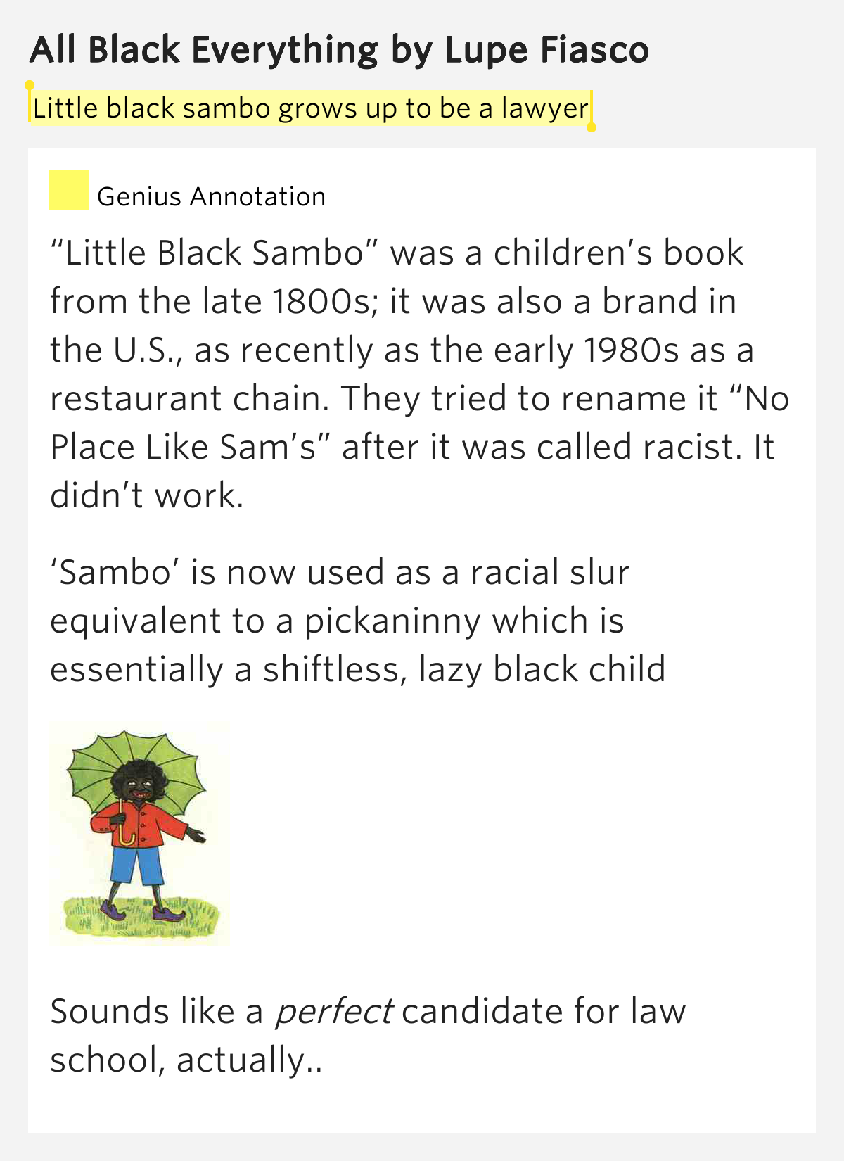 Sambo Restaurant Racist Logo
